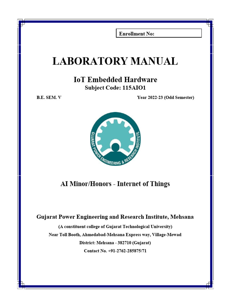 Minor 5sem Iot Manual w22 | PDF | Switch | Arduino