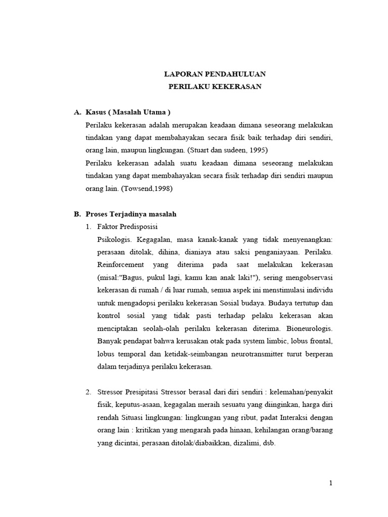 LP Perilaku Kekerasan | PDF