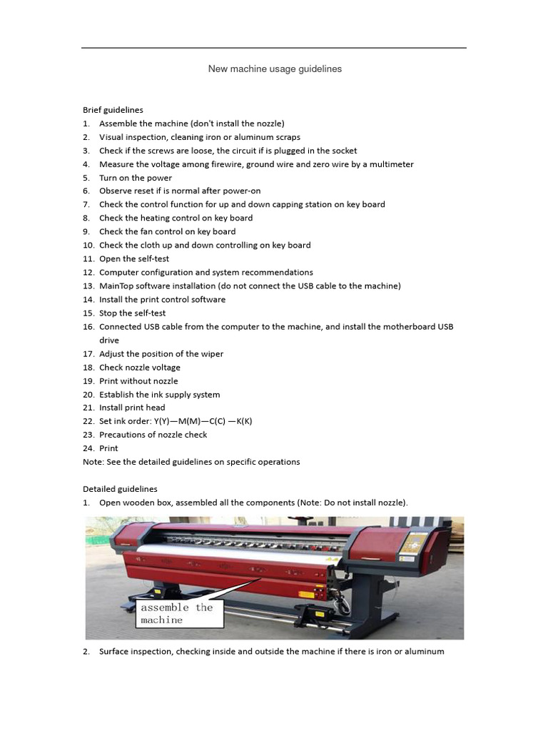 New machine installtion guide | PDF | Usb | Electrical Connector