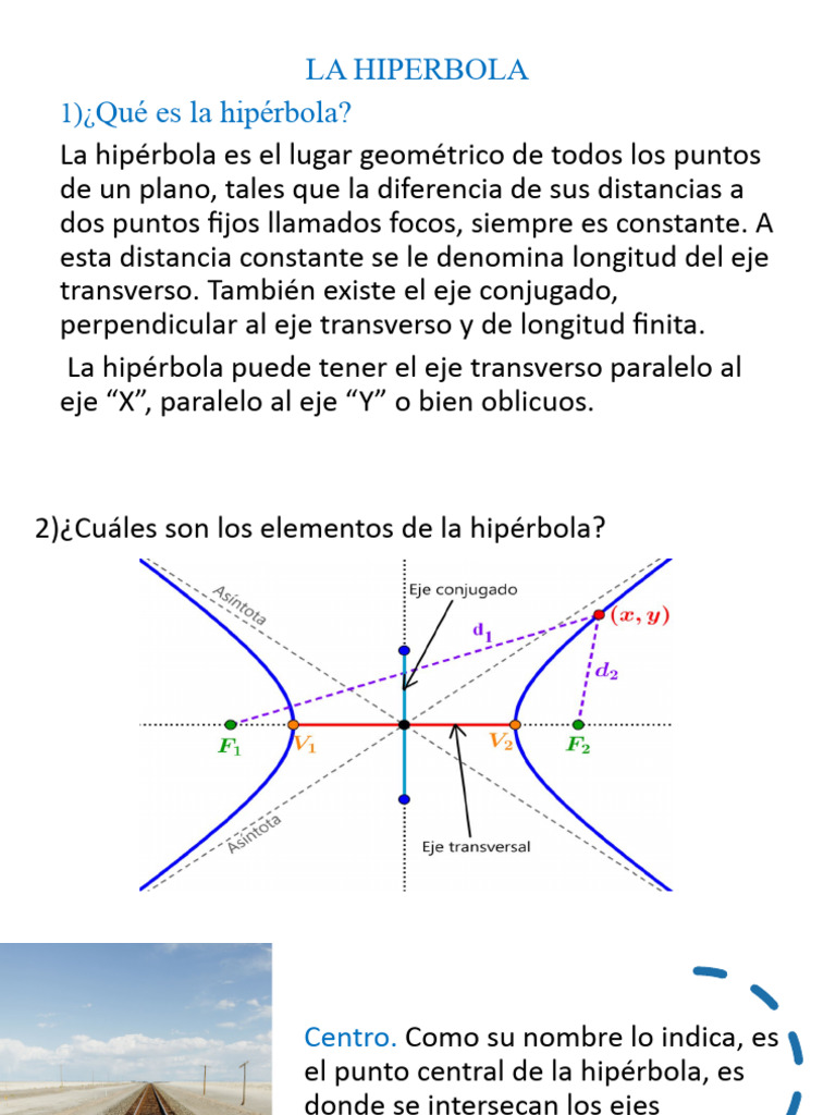 La Hipérbola y su Aplicación Práctica | PDF | Asíntota | Geometría