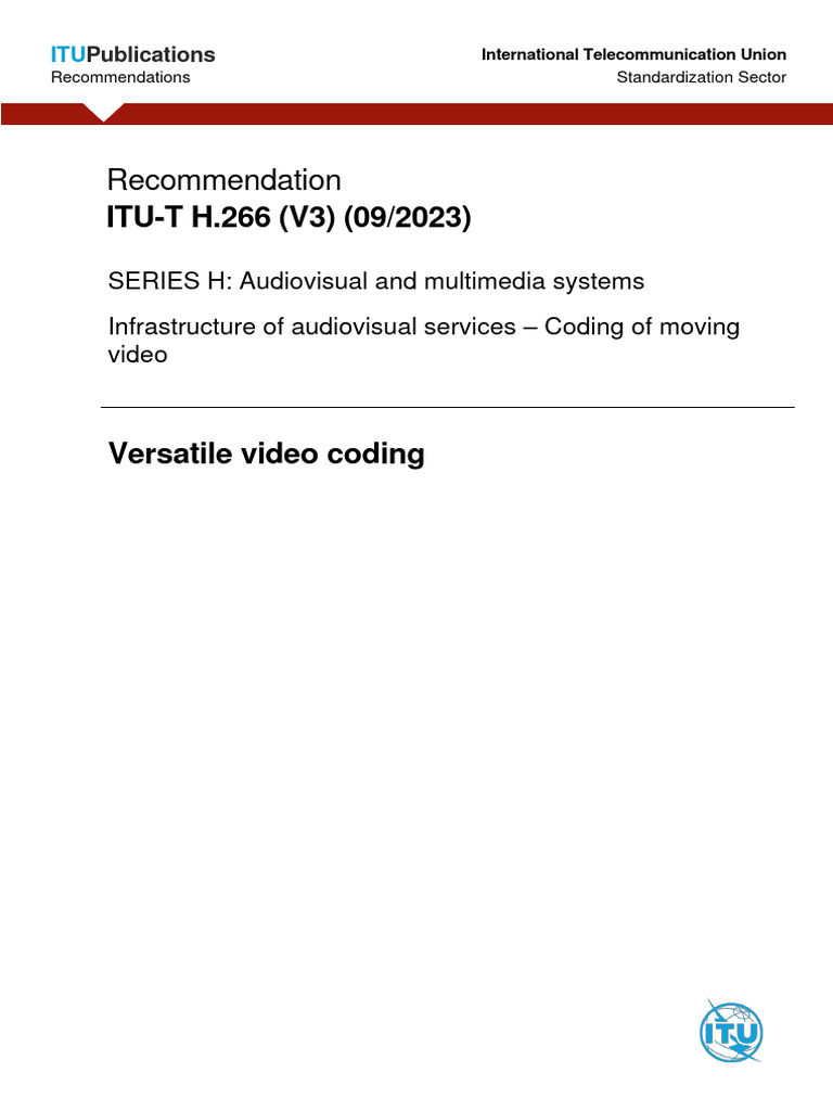H266 VVC | PDF | Itu T | Video