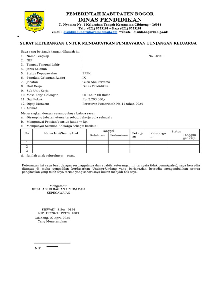 Form Skumptk PPPK | PDF