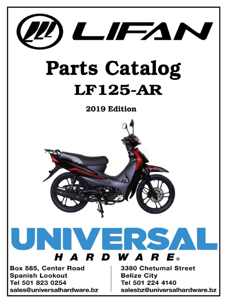 LF125 AR Parts Catalogue | PDF | Clutch | Screw