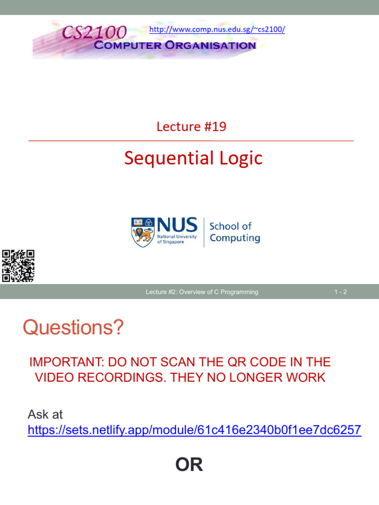 Lect19 Sequential Logic Part-2 | PDF | Logic Gate | Digital Technology