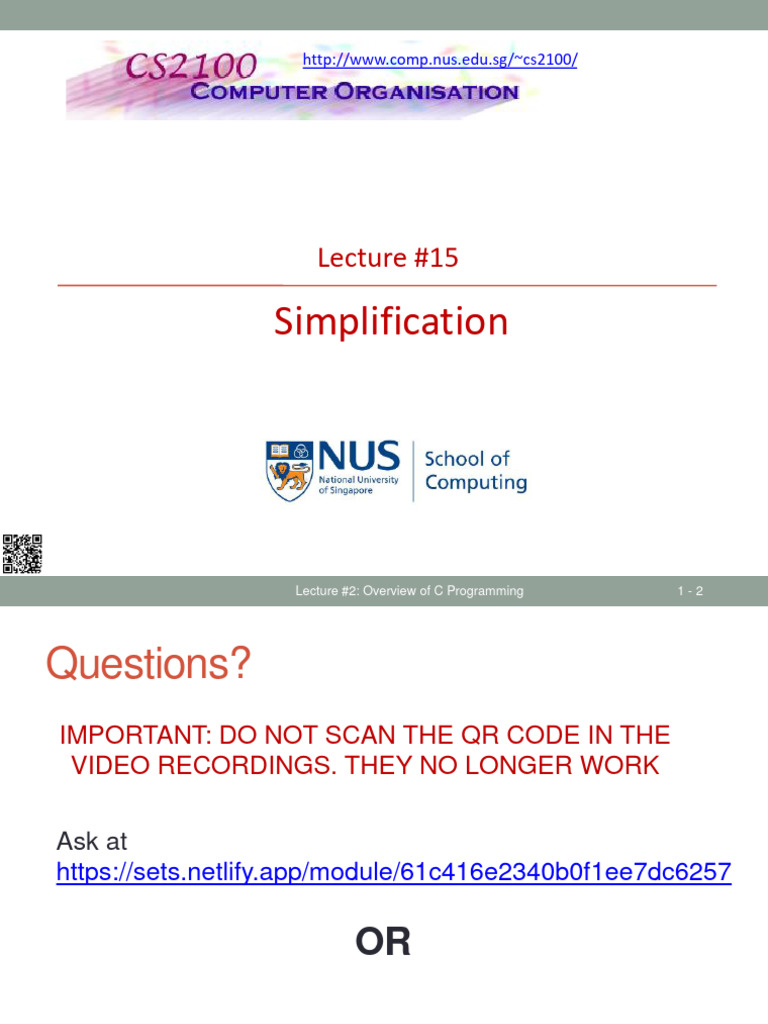 Lect15 Simplification Full | PDF | Mathematical Logic | Mathematics