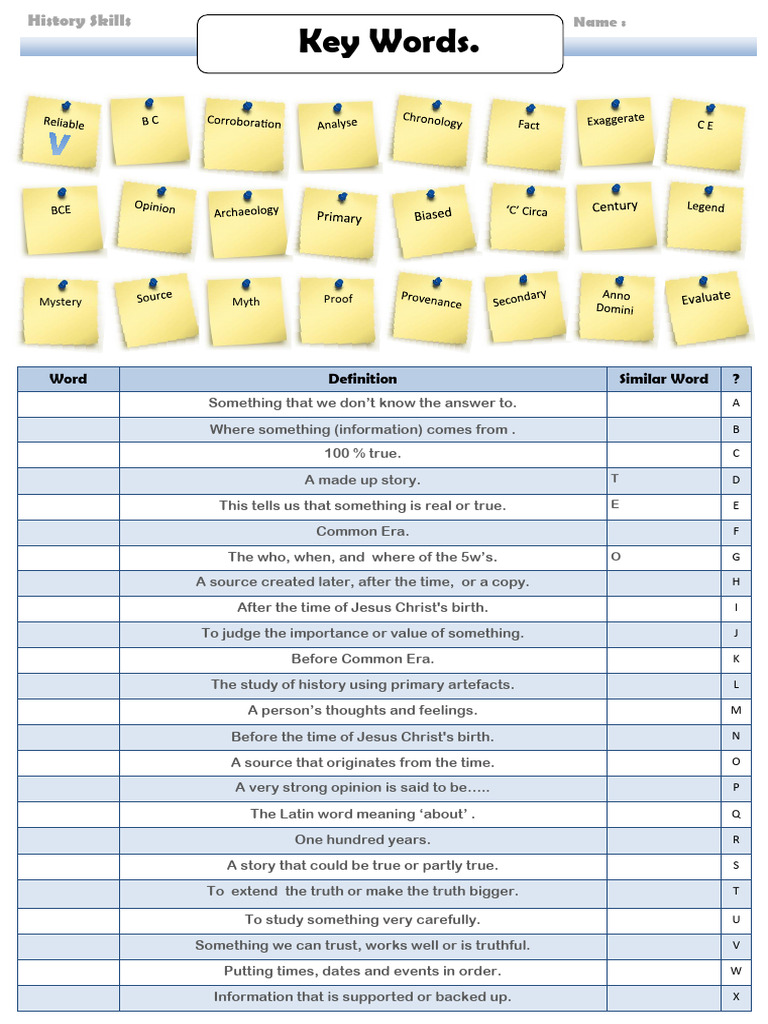 History - Key Words | PDF