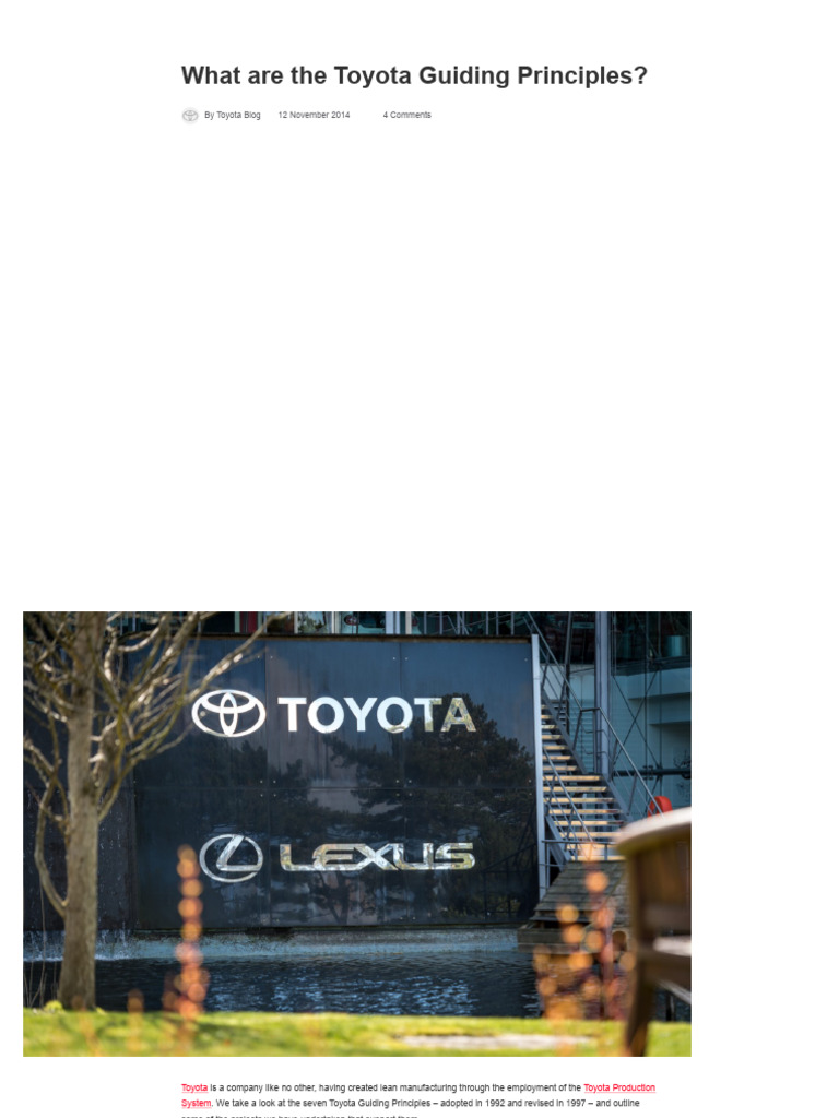 What Are The Toyota Guiding Principles | PDF | Toyota | Hybrid Electric ...