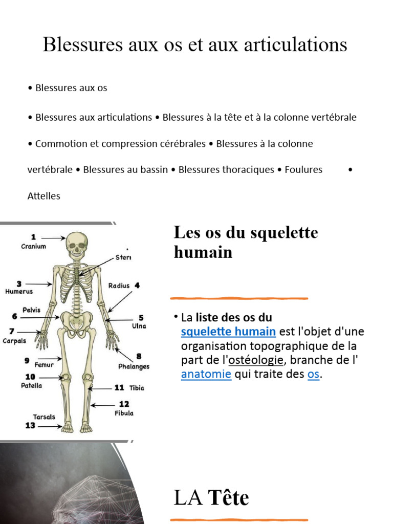 Atteinte Du Squelette | PDF | Traumatisme crânien | Douleur