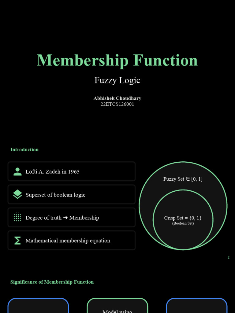 Membership Function | PDF | Function (Mathematics) | Fuzzy Logic