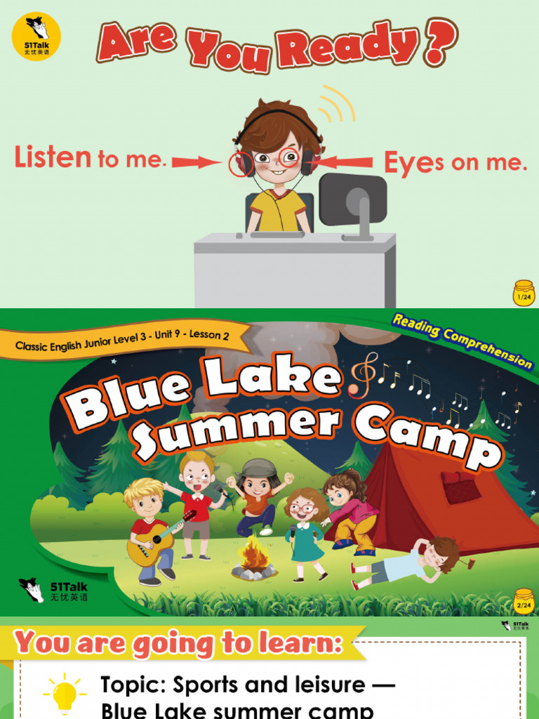 Level 3 - Unit 9 - Lesson 2 - Blue Lake Summer Camp | PDF