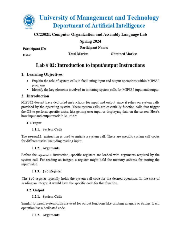 CC2302 COAL Lab # 02 | Download Free PDF | String (Computer Science) | Parameter (Computer ...