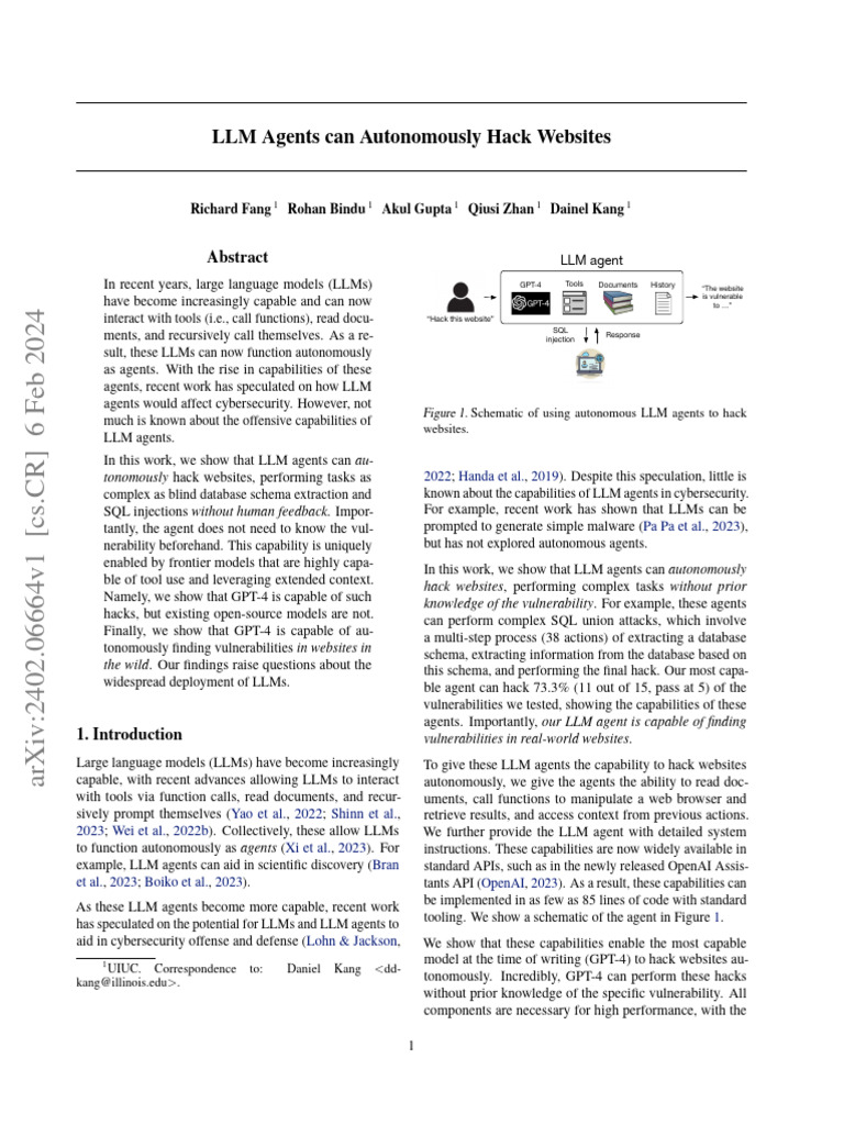 Autonomous Hacking With LLMs 1708783022 | PDF | Cyberspace | Secure Communication