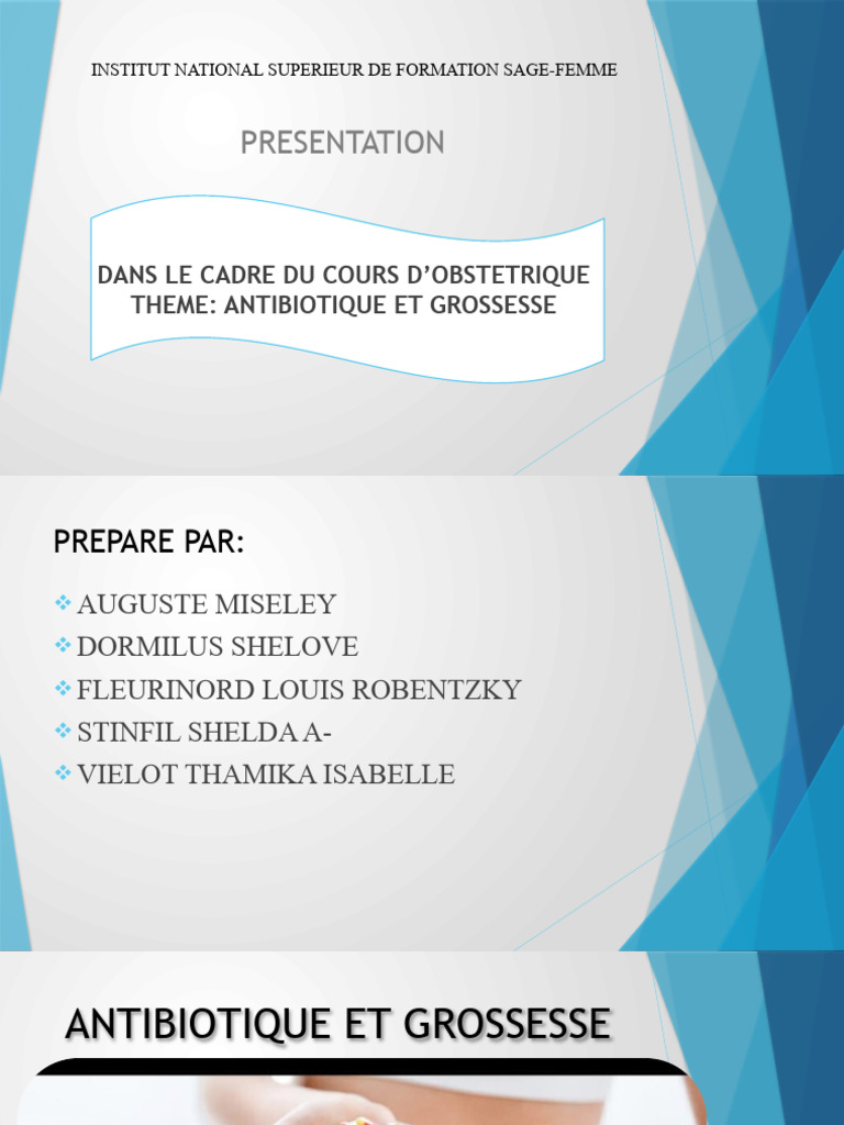 Antibiotiques Et Grossesse Presentation Powerpoint | PDF | Grossesse | Biologie