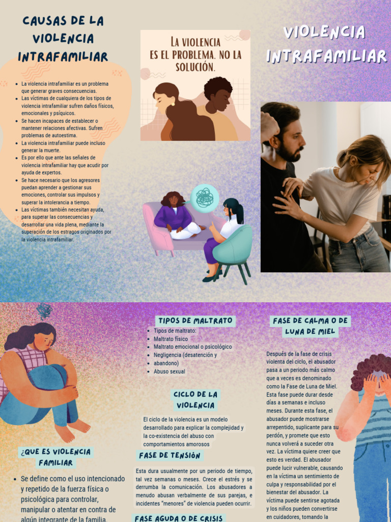 Triptico Violencia Intrafamiliar | PDF | Violencia doméstica | Abuso infantil