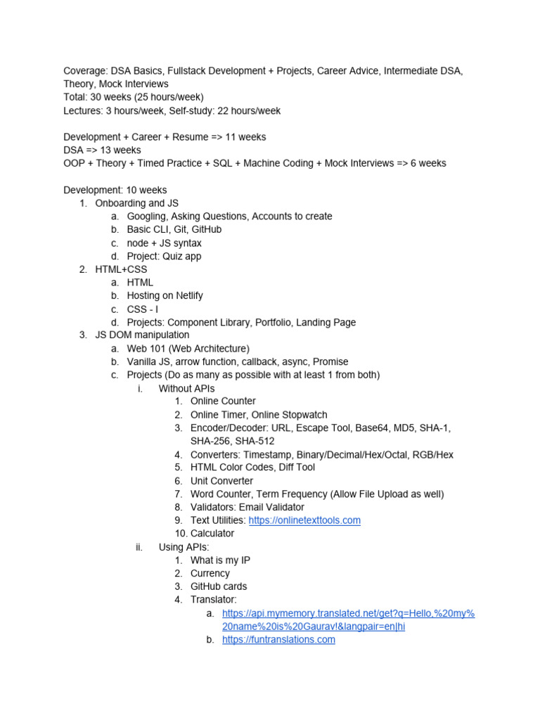 SDE Bootcamp Outline - Roadmap | PDF | Computing | Computer Programming