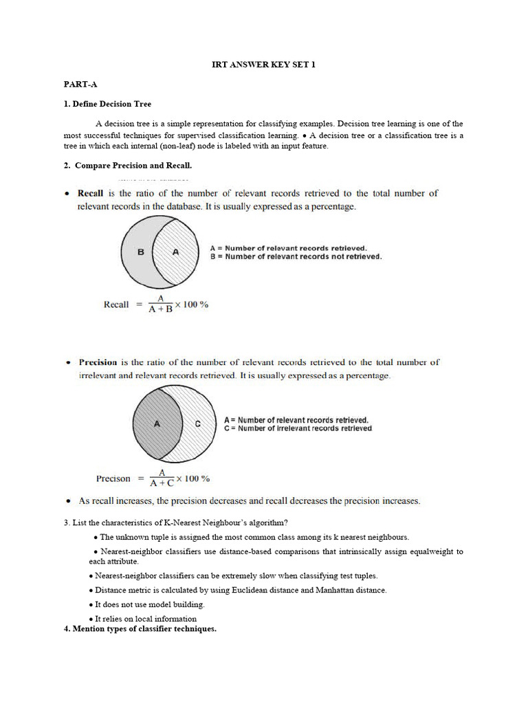 Ans Key CIA 2 Set 1 | PDF | Search Engine Indexing | Cluster Analysis