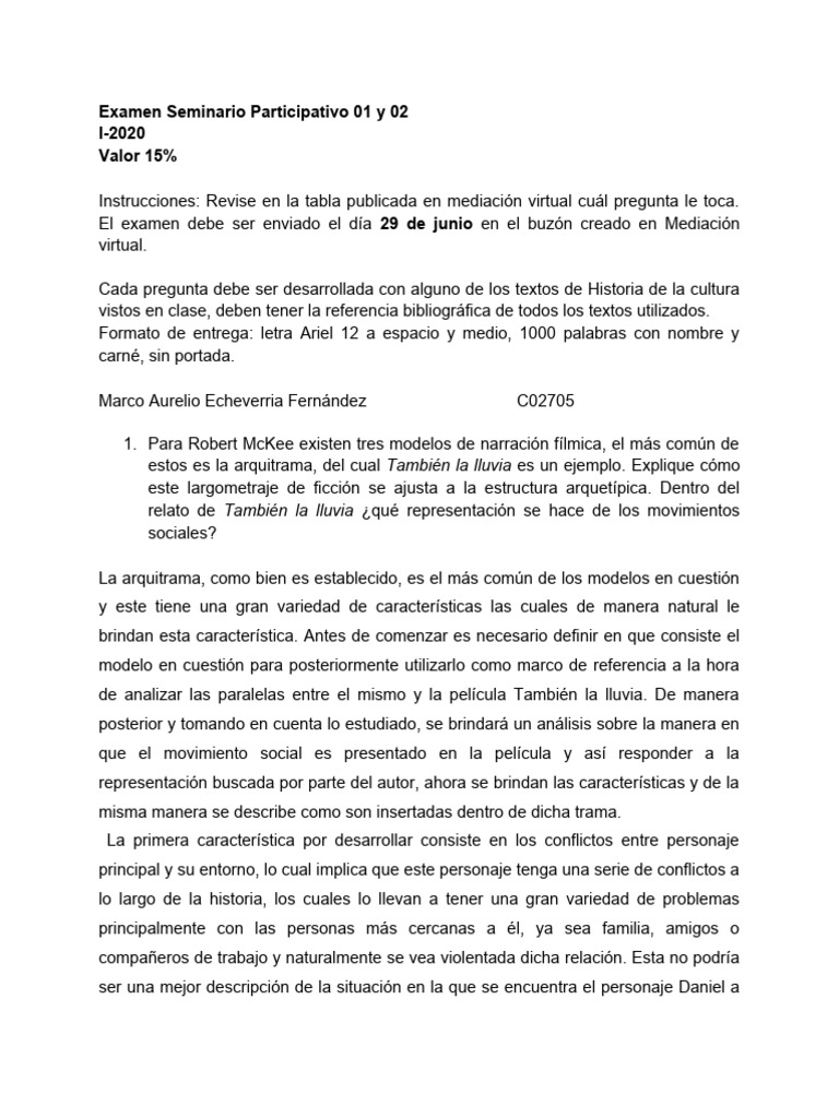 Humanidades Examen Filo Hist Cine | PDF