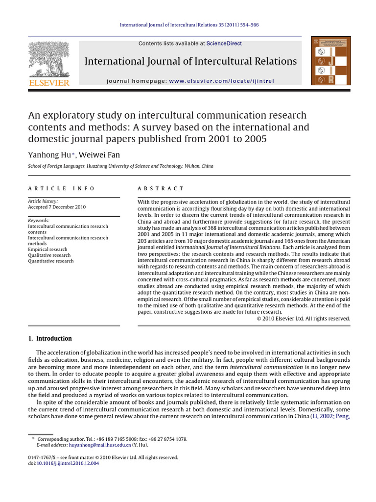 International Journal of Intercultural Relations | PDF | Cross Cultural ...