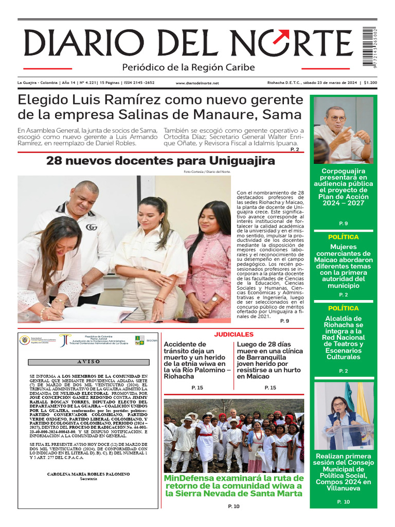 Diario Del Norte 23 de Marzo de 2024 | PDF