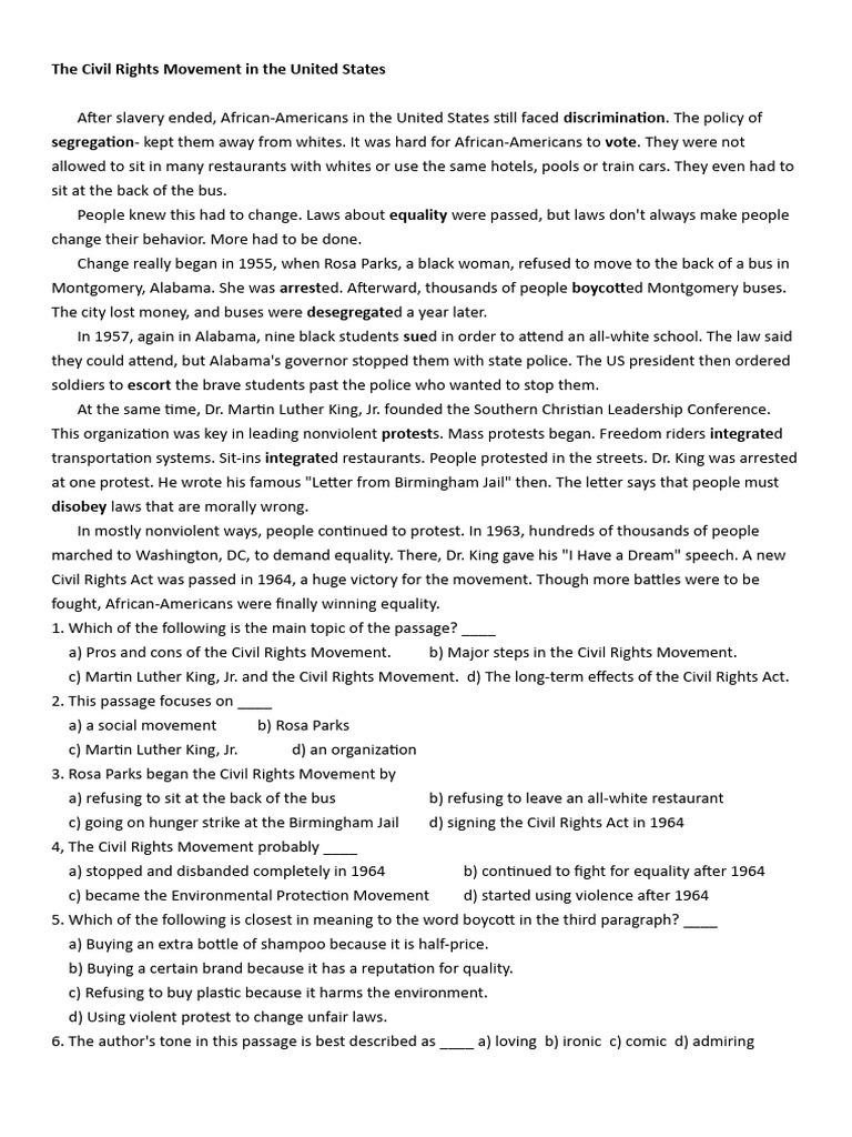 01 The Civil Rights Movement in The United States | PDF | Martin Luther ...