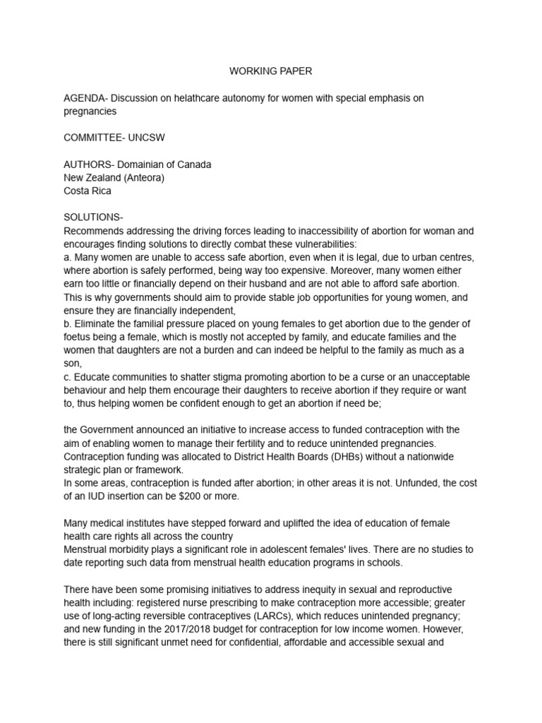 Working Paper | PDF | Birth Control | Abortion