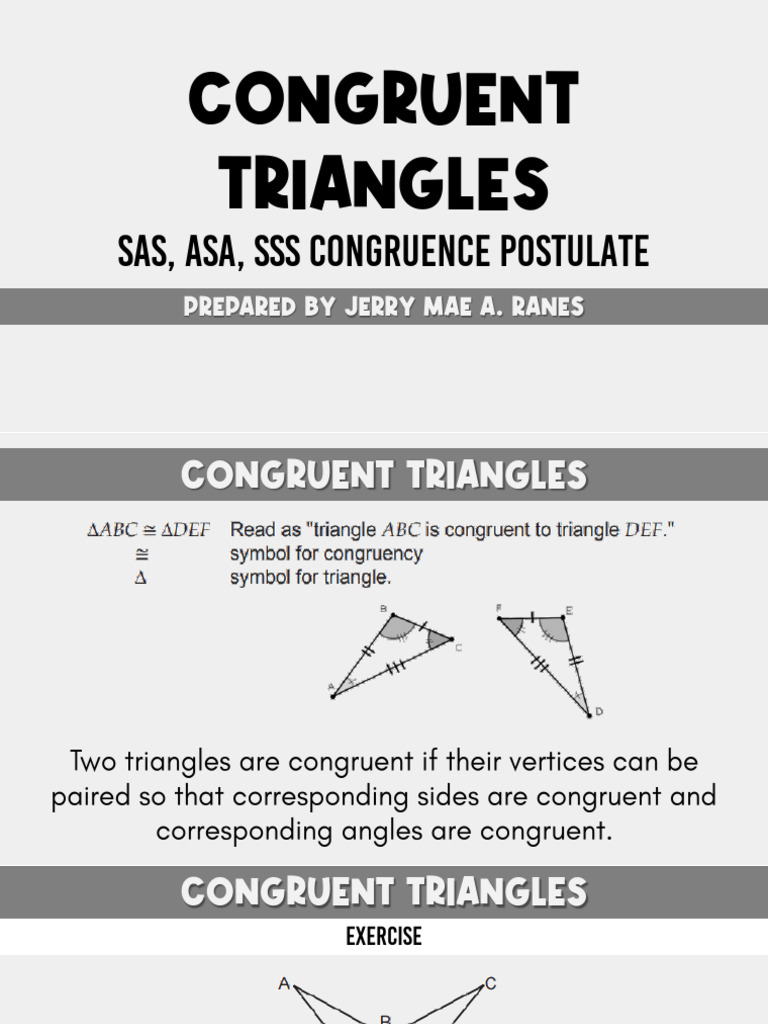 Triangle Congruence Guide | PDF | Teaching Methods & Materials