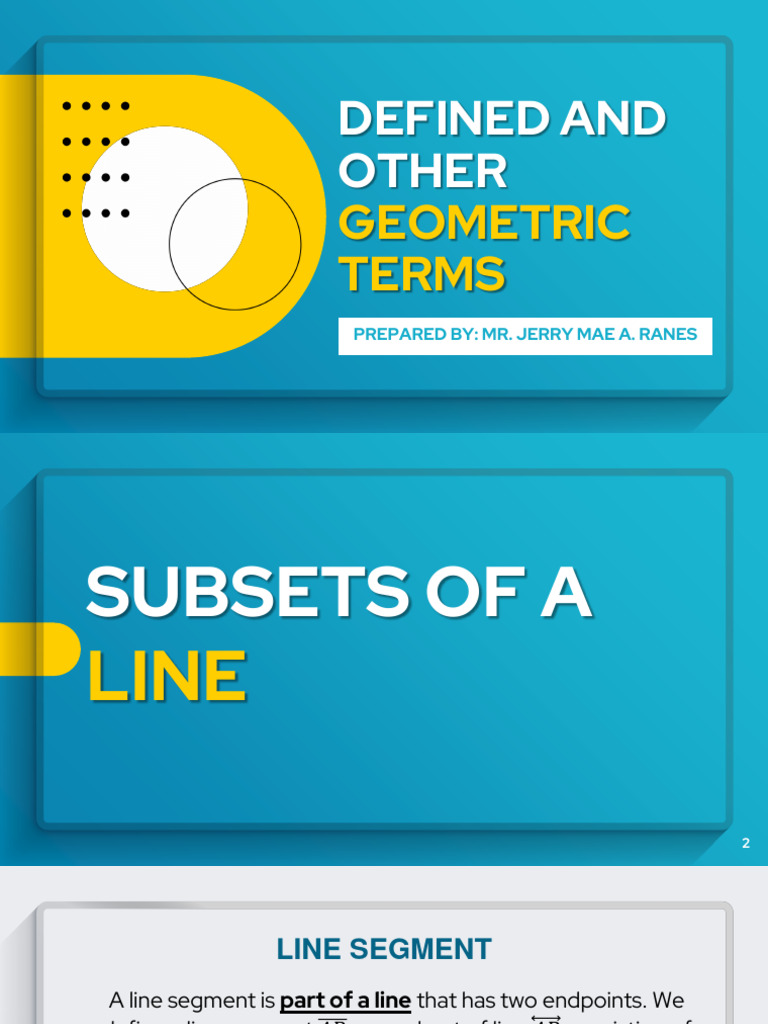 Geometric Terms and Definitions Guide | PDF