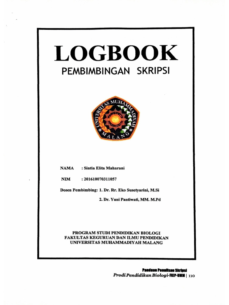 Logbook Dosen Pembimbing Skripsi - Sintia Elita M | PDF