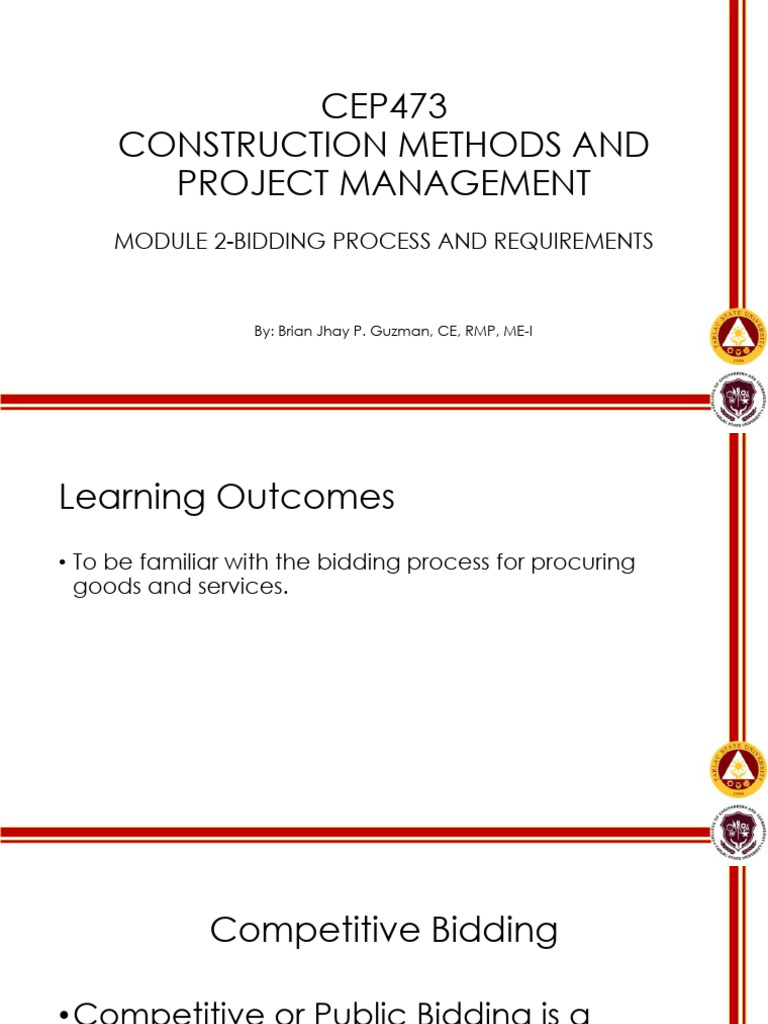 Bidding Process in Construction Management | PDF | Procurement | Envelope