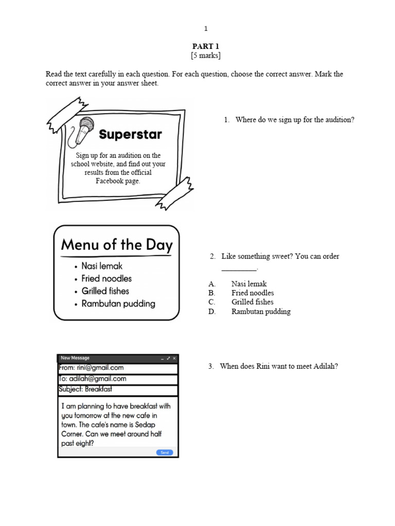 Uasa 1 English Year 6 2023 | PDF