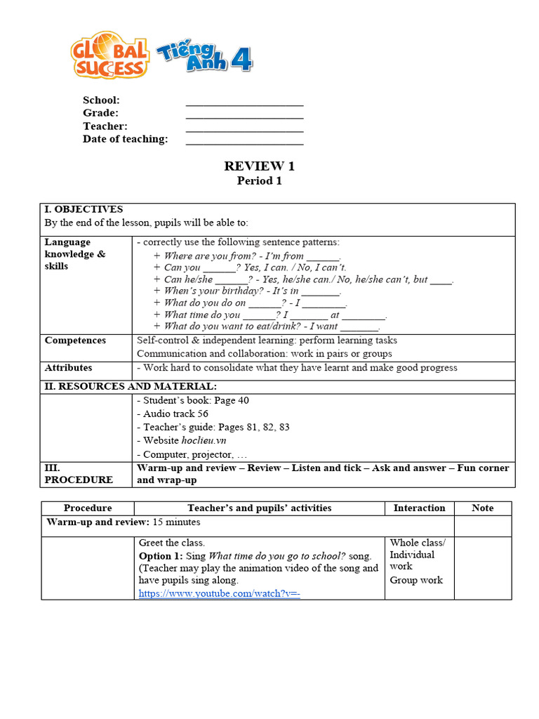 Review 1 | PDF | Teachers | Question