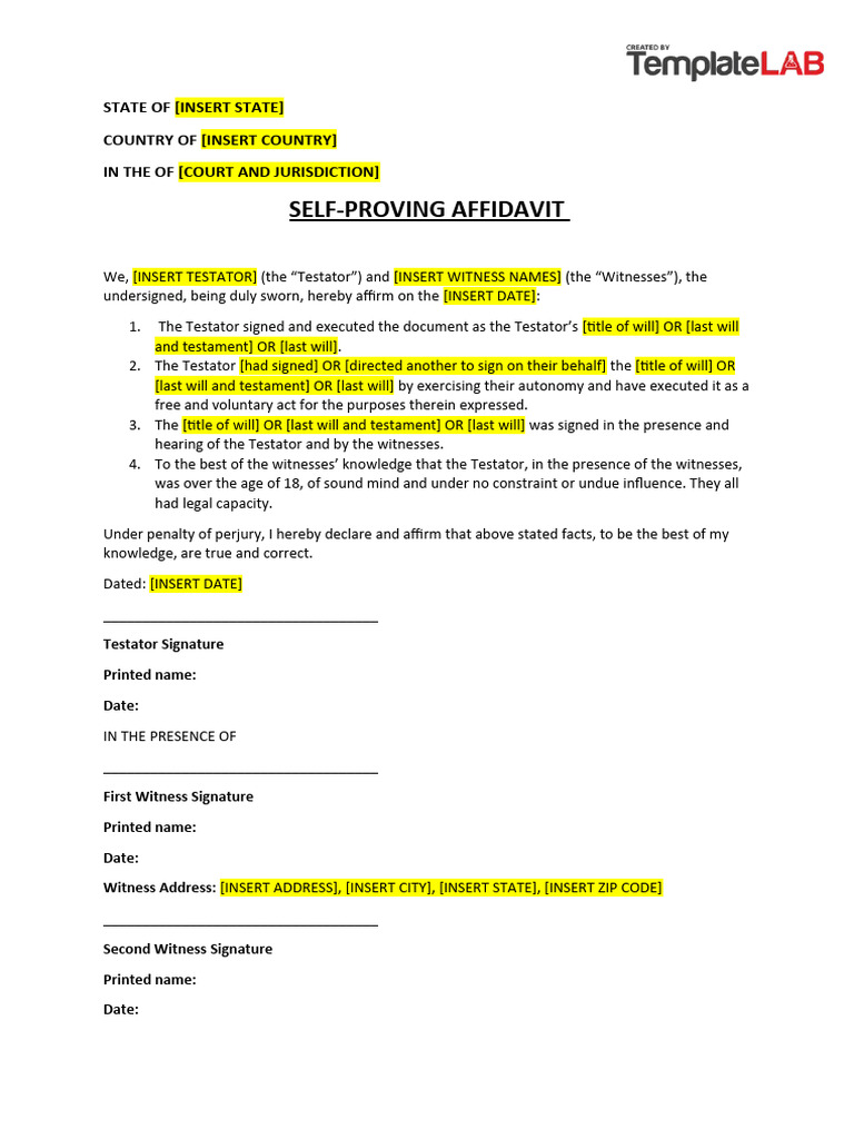 Self Proving Affidavit | PDF | Politics | Law