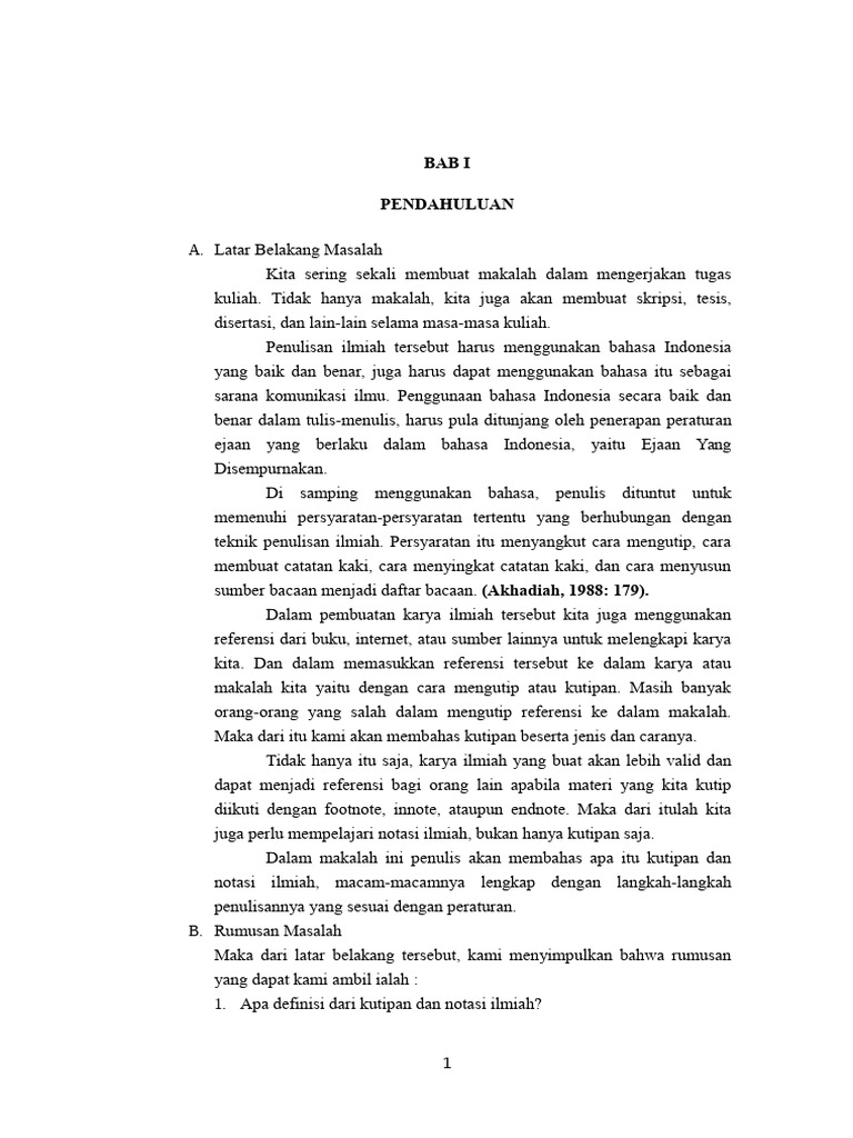 Panduan Kutipan dan Notasi Ilmiah | PDF