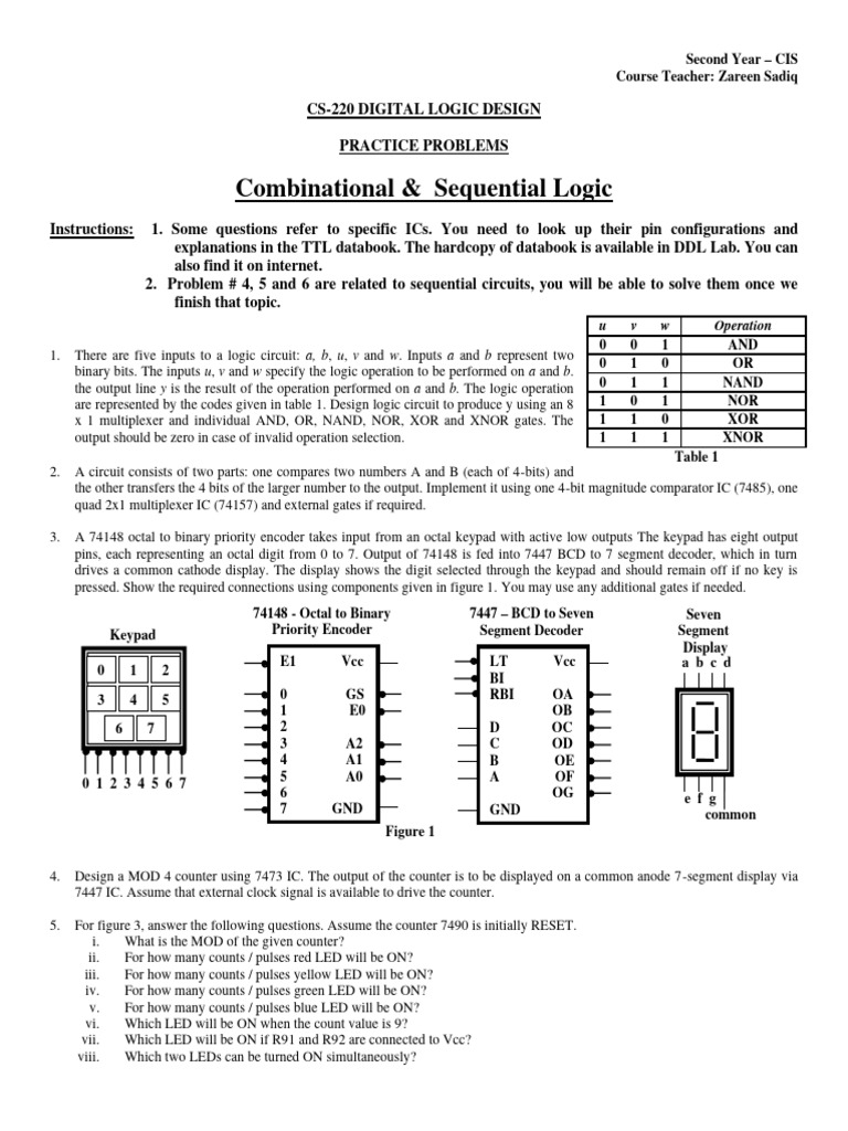 Assignment - Combinational & Sequential Logic | PDF | Logic Gate | Computing