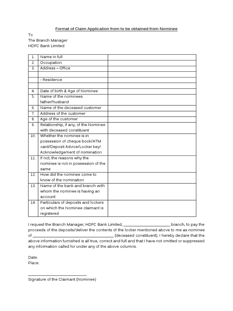 HDFC Form | PDF | Banks | Banking