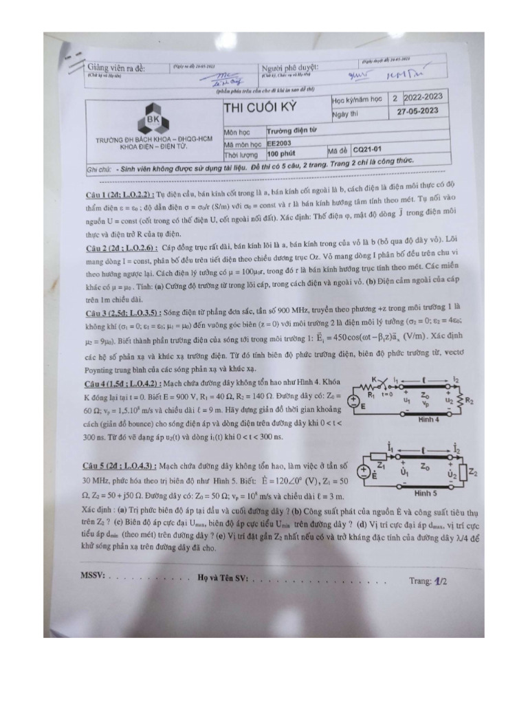 Truong THI CQ21 01 DapAn | PDF