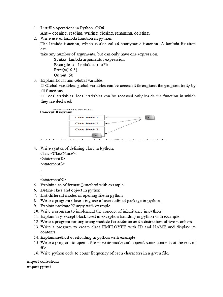List File Operations In Python Pdf Anonymous Function Python Programming Language