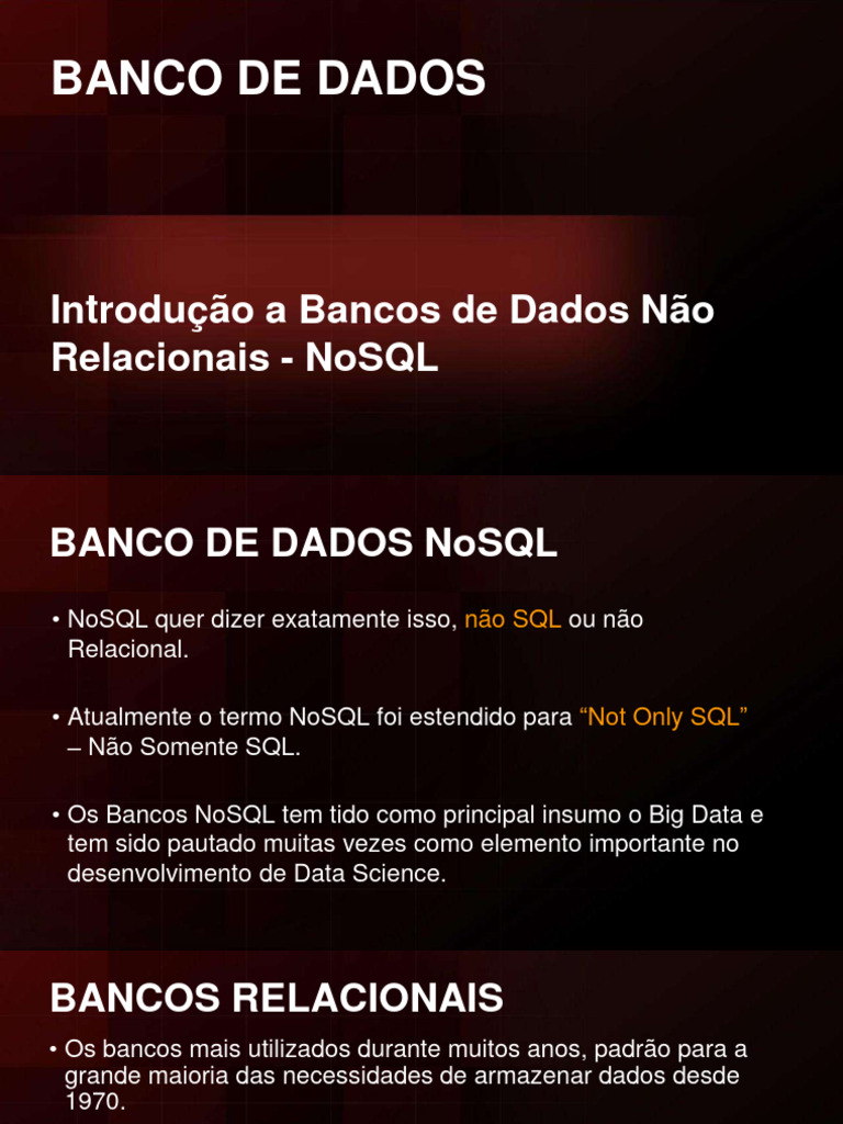 Com300-V19 Revisado | PDF | No SQL | Bancos de dados