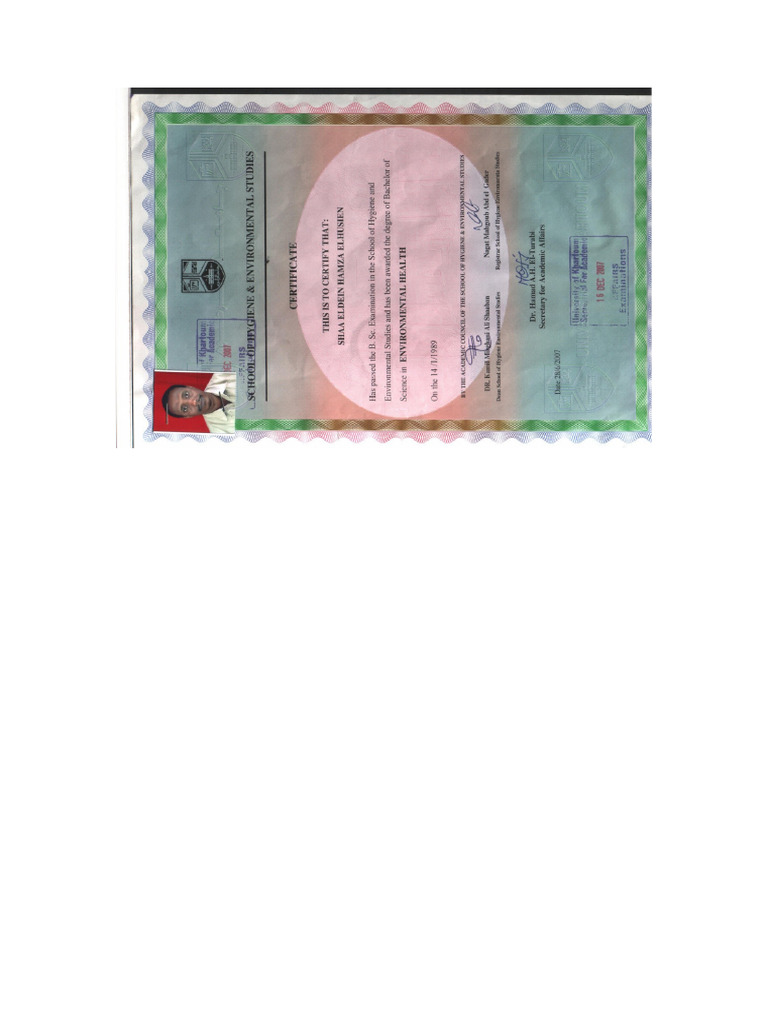 BSC Certificate | PDF