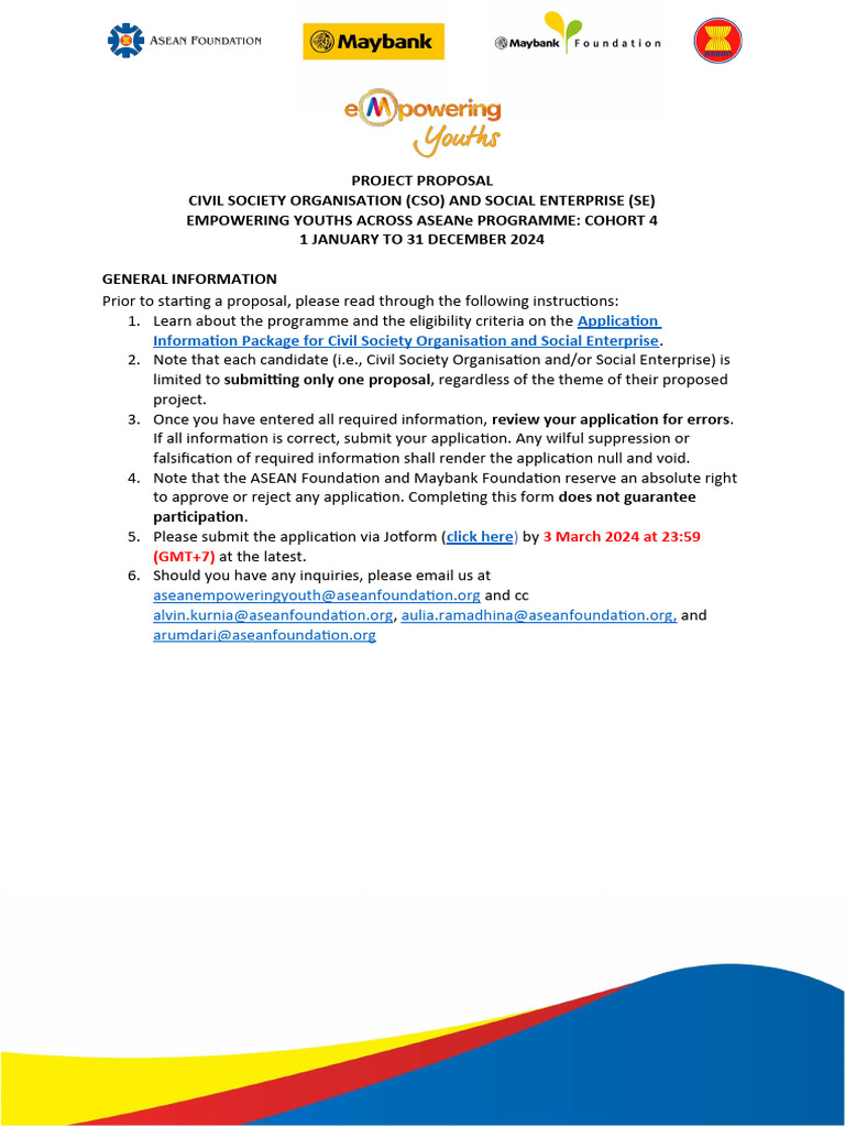 Template For Project Proposal - CSO or SE Registered Name - Empowering ...