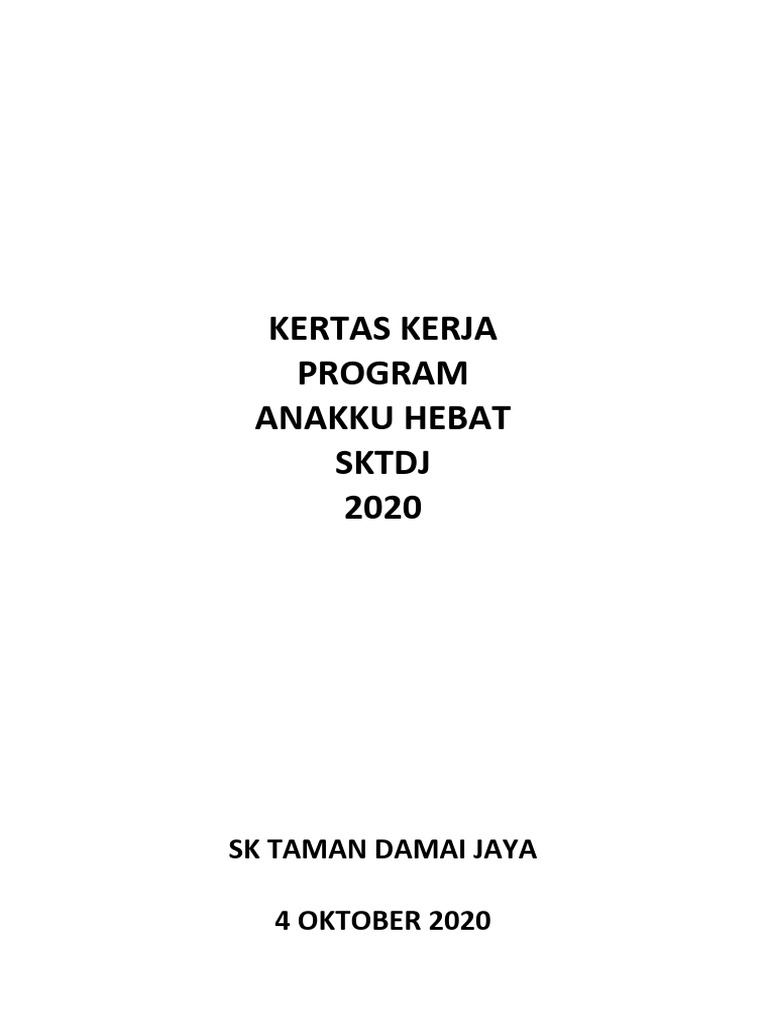 Kertas Kerja Program Anakku Hebat | PDF