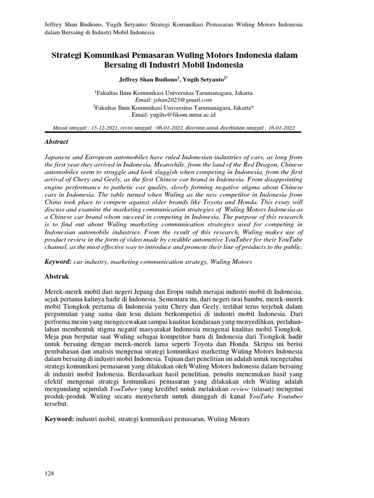 Jurnaladm, 10342-P-Jeffrey Shan Budiono | PDF | Car | Vehicles