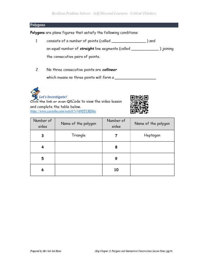 1exp Chapter 11 Polygons and Geometrical Constructions Lesson Notes ...