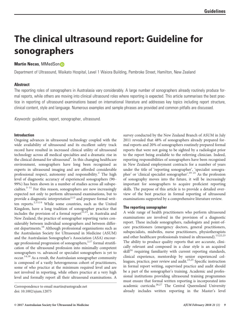 The clinical ultrasound report | PDF | Medical Ultrasound | Physical Examination