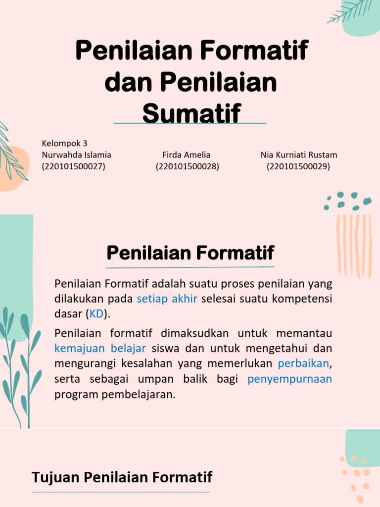 Perbandingan Penilaian Formatif dan Sumatif | PDF | Bisnis