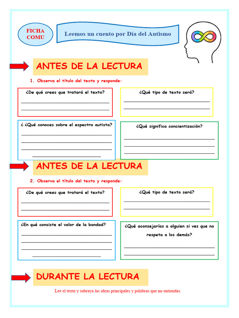 Ficha Comu Lun 1 Leemos Un Cuento Por Dia Del Autismo Yessenia ...