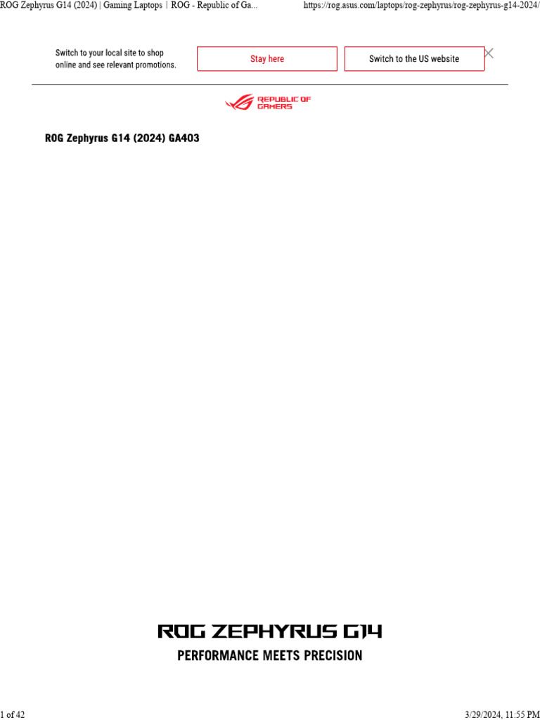 ROG Zephyrus G14 (2024) Gaming Laptops｜ROG - Republic of Gamers｜ROG ...