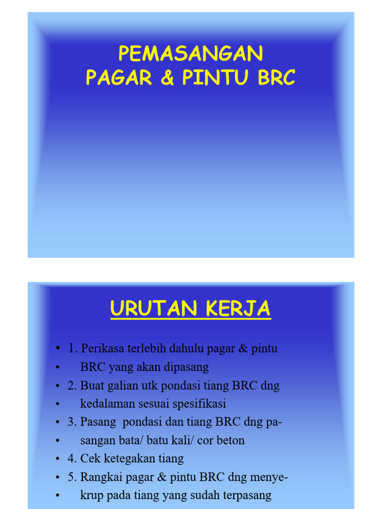 Pemasangan Pagar BRC | PDF