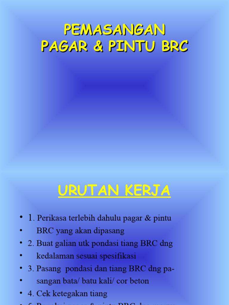 Pemasangan Pagar BRC | PDF