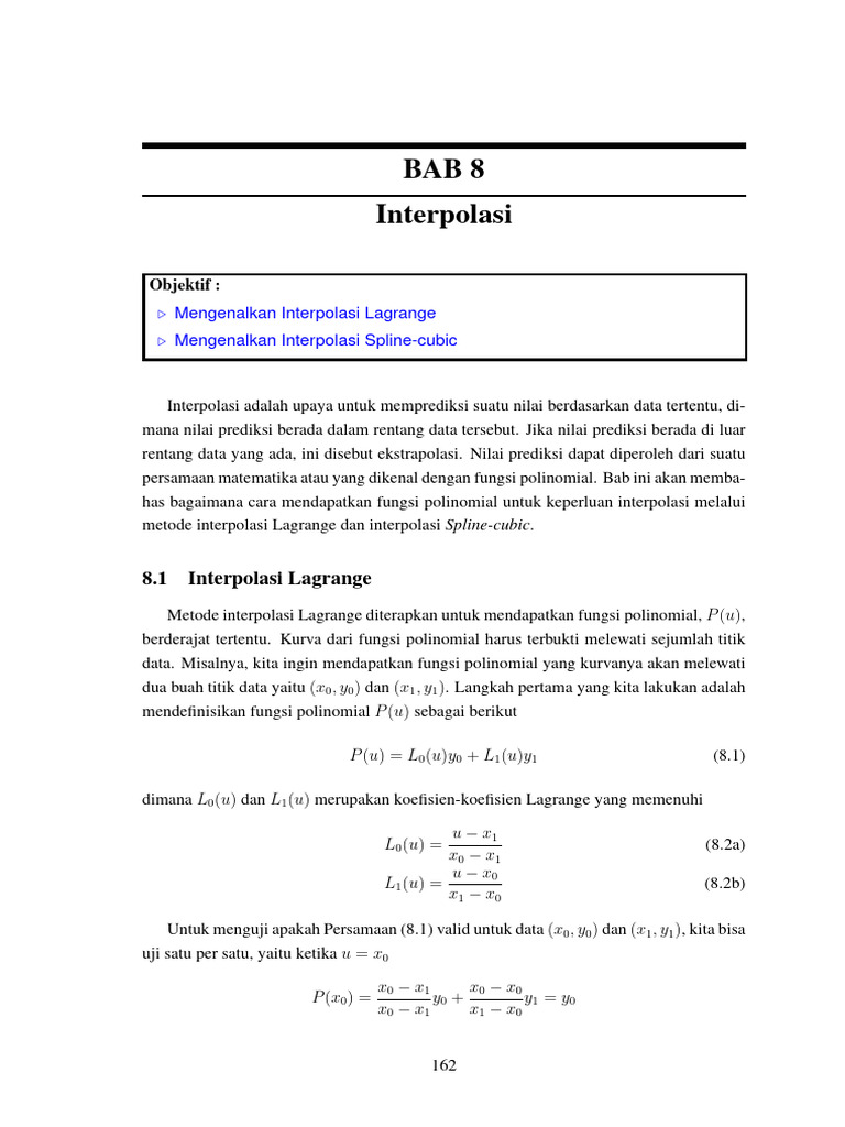 Metode Interpolasi Lagrange dan Spline | PDF